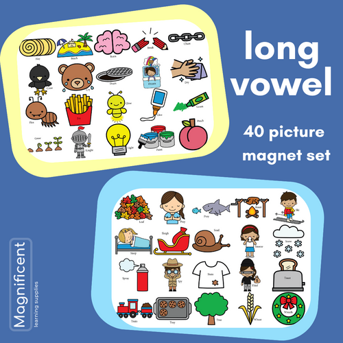 Long vowel picture magnets | Magnificent Learning