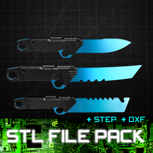 Shiny Knife MK4+5 Set (STL+STEP+DXF) | Starside Armory
