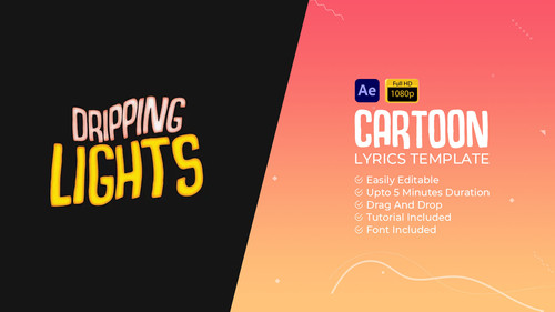 Cartoon Lyrics Template - After Effects Template | Avnish Parker