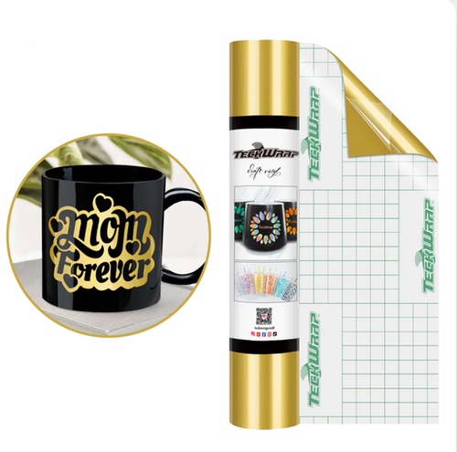 Gold 001 Gloss Teckwrap Self Adhesive Vinyl | Landlvinyls