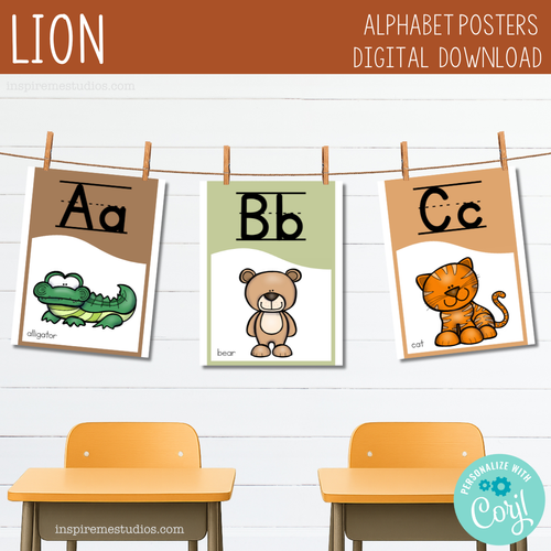 LION - Alphabet Posters - Safari Classroom Alphabet Wall | My Site