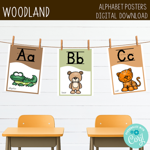 Woodland Alphabet Posters | Editable Alphabet Posters | Alphabet Wall ...