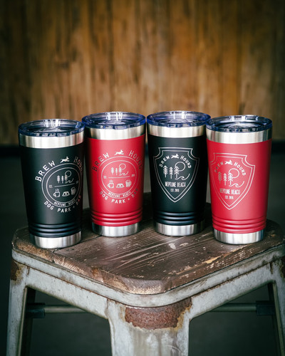 Brewhound Dog Park & Bar Logo Metal Tumbler | BrewHound Dog Park