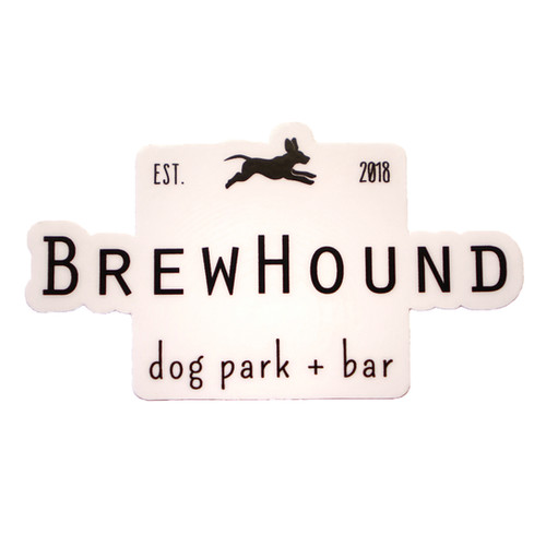 Brewhound Dog Park + Bar Run Free Die Cut White Sticker