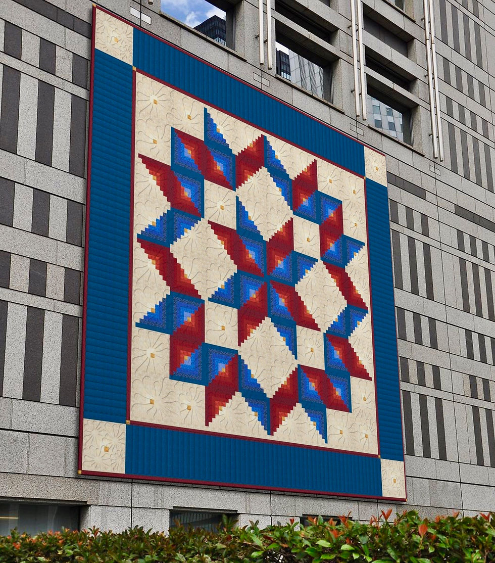 Americana Log Cabin Carpenters' Star | QuiltFOX Design