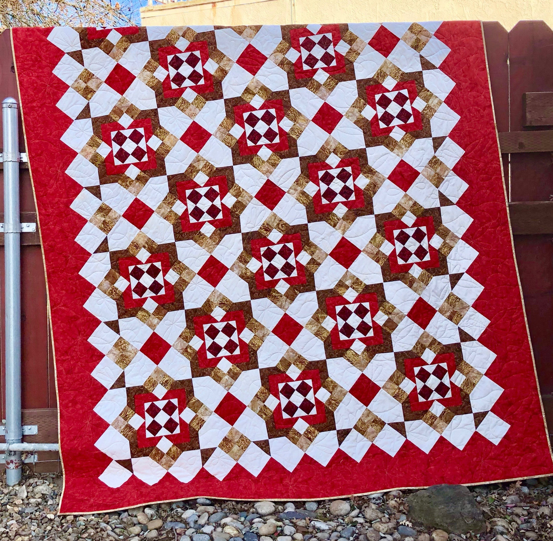 Wine and Chocolate, throw, full and king sizes | QuiltFOX Design