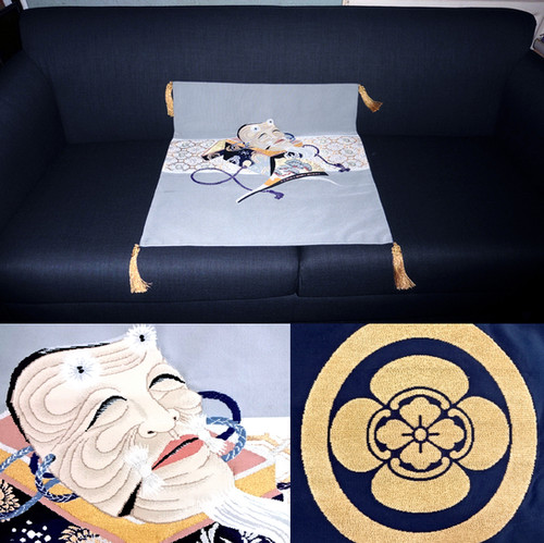 Kojo Mask Large Silk Fukusa - 68.4x64cm | Wafuku