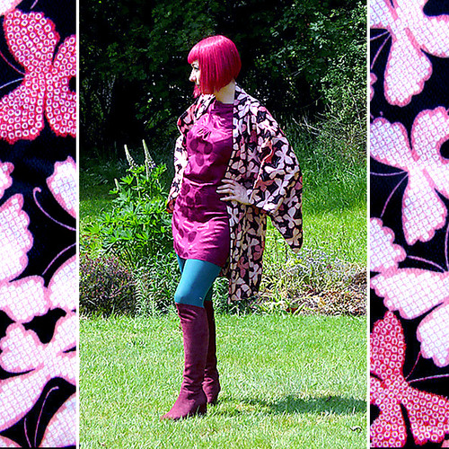 Butterflies Black & Pink Haori | Wafuku