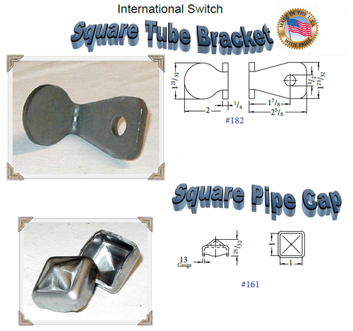 Square Tube Bracket and Square Pipe Cap (10-PACK) | International Switch