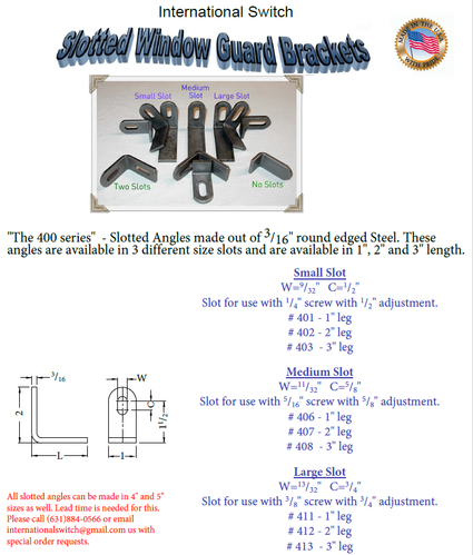 Slotted Window Guard Brackets (10-PACK) | International Switch