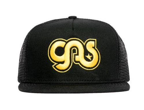 GAS Trucker Hat Black Yellow Logo | Galpin Auto Sports