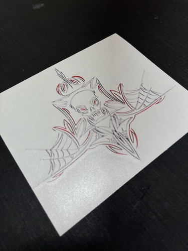 Skull Pinstripe die-cut | Simplicity.