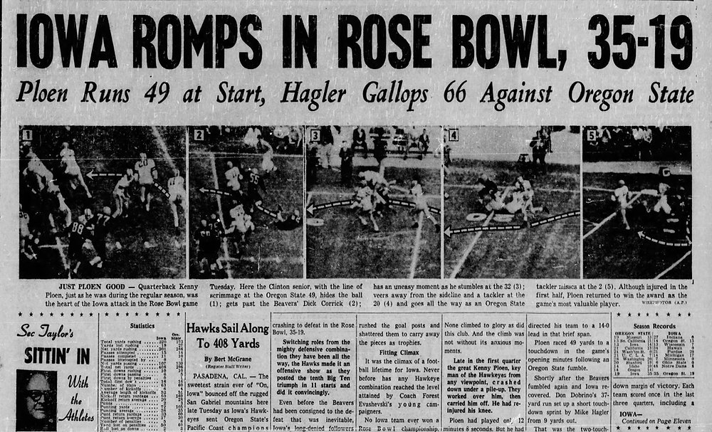 Iowa History Daily: January 1 - Hawkeyes in the Rose Bowl