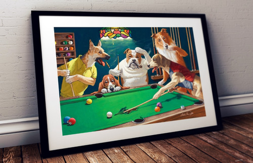 C. M. Coolidge | Cachorros Jogando Sinuca | Quadro Réplica Canvas ...