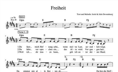 Freiheit Noten | YADA Worship
