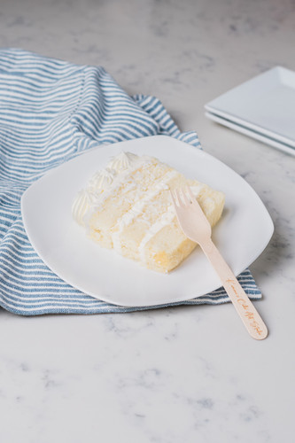CARIBBEAN COCONUT RUM CAKE SLICE | KimonesCakeArtStudio
