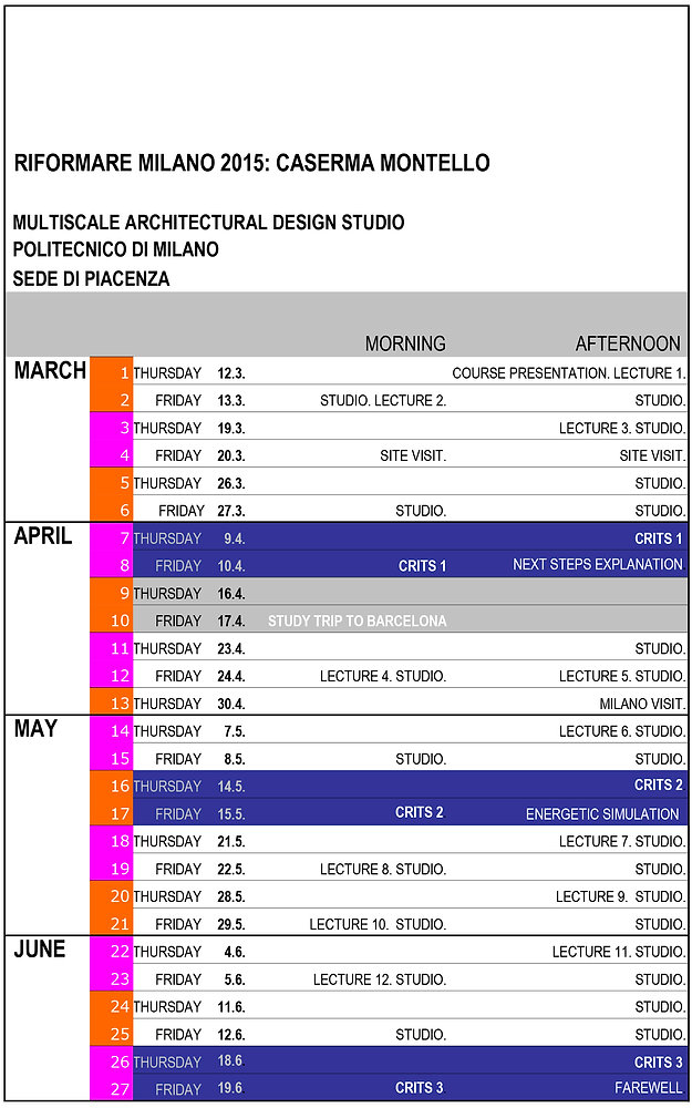 UPDATED CALENDER & LECTURES