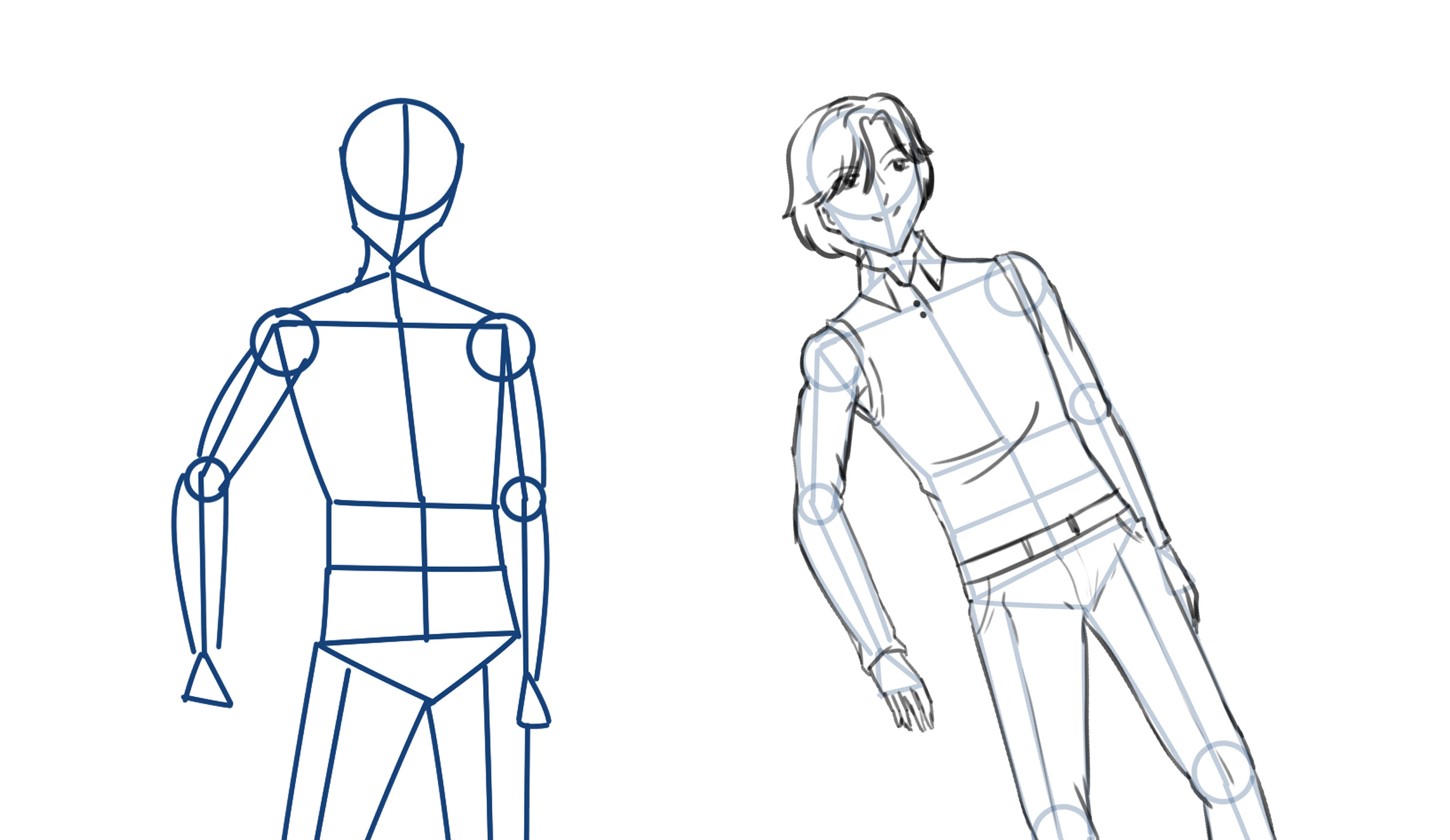 how to draw male full body