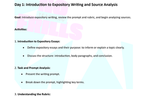 No Frills Expository Essay Lesson Plan | No Frills Teaching