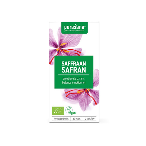 Saffraan extract bio Purasana (60 vcaps) | Pure Generaties