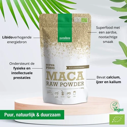Maca poeder bio Purasana (200 gr) | Pure Generaties