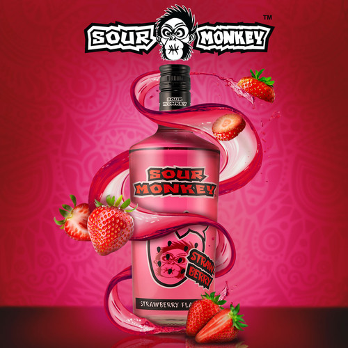 SOUR MONKEY STRAWBERRY 700ML | Bottle-O Bros