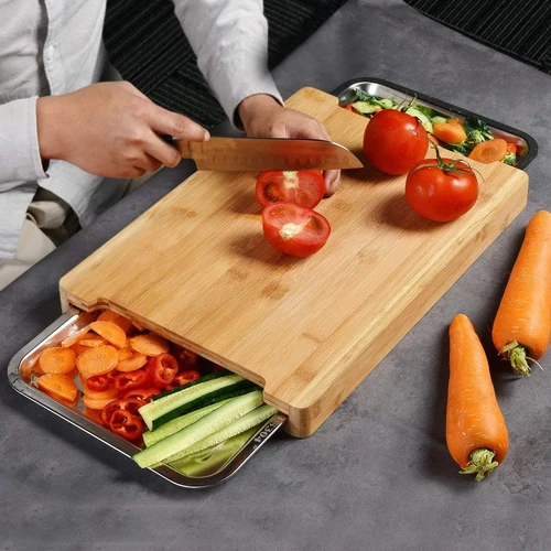 Chopping board with stainless steel trays | Primrose & Peonies