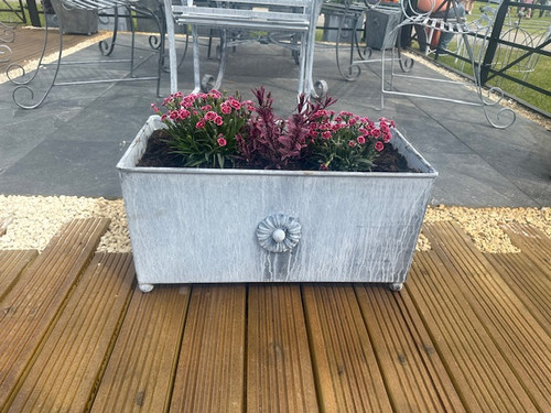 Galvanised Trough planters with Rings or Flowers | McKellars Ironwork