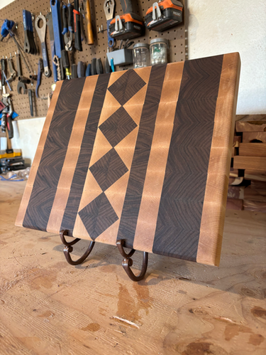 End Grain Black Walnut Diamond Board | Carrot's Millworks