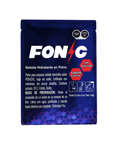 Fonic Zero Azucar Ponche 200g Para 20 Litros Caja 20 pzas | Enersafety