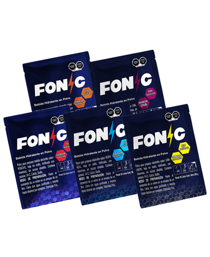 Fonic Zero Azucar 5 Sabores 200g Para 20 Litros Caja 20 pzas | Enersafety