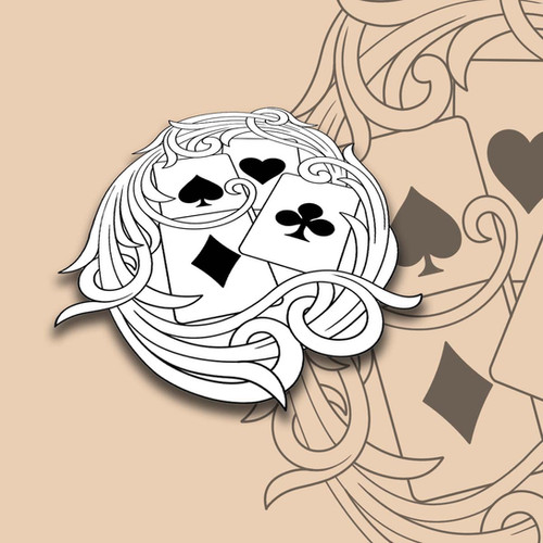#86 Playing Cards Oval Pattern | GaborFineArt