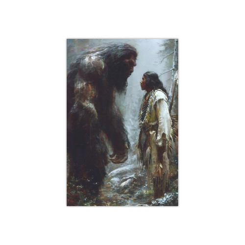 Native American Warrior meets Sasquatch: Satin Posters (300gsm) | Face ...