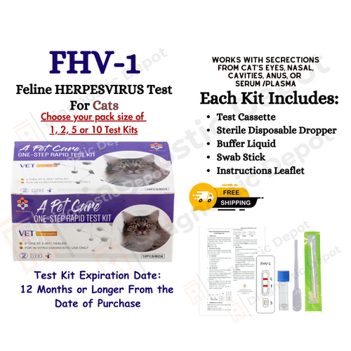 FHV-1 Feline HERPESVIRUS Test for Cats Type-1 | www.diagnosticdepot.com
