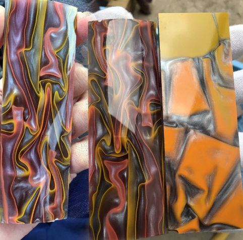 2pcs Resin Smoke pattern Knife Scales 120x40x7.5mm | KnifeBlanksAustralia