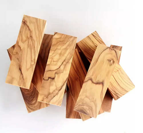 Olive wood Knife Handle Scales 120x40x10mm | KnifeBlanksAustralia
