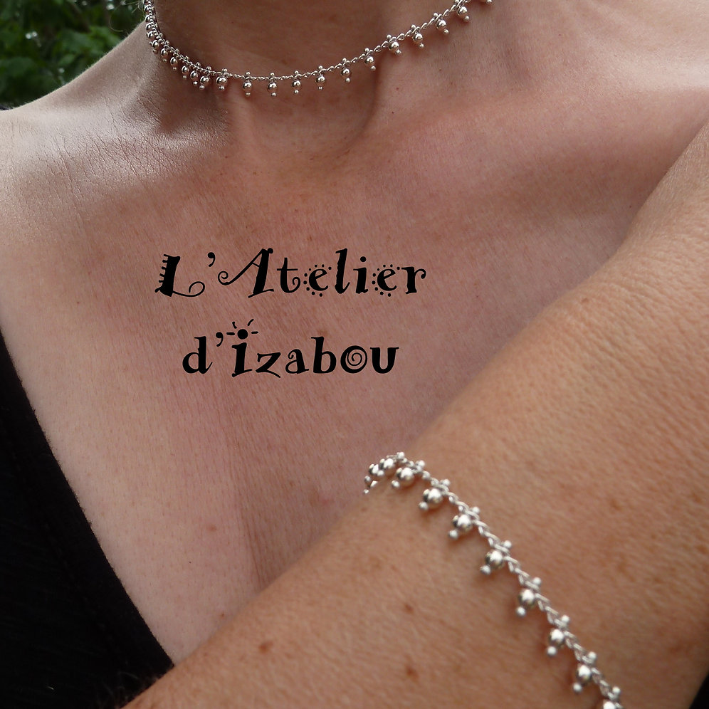 Parure collier ras de cou et bracelet chaîne à perles | latelierdizabou