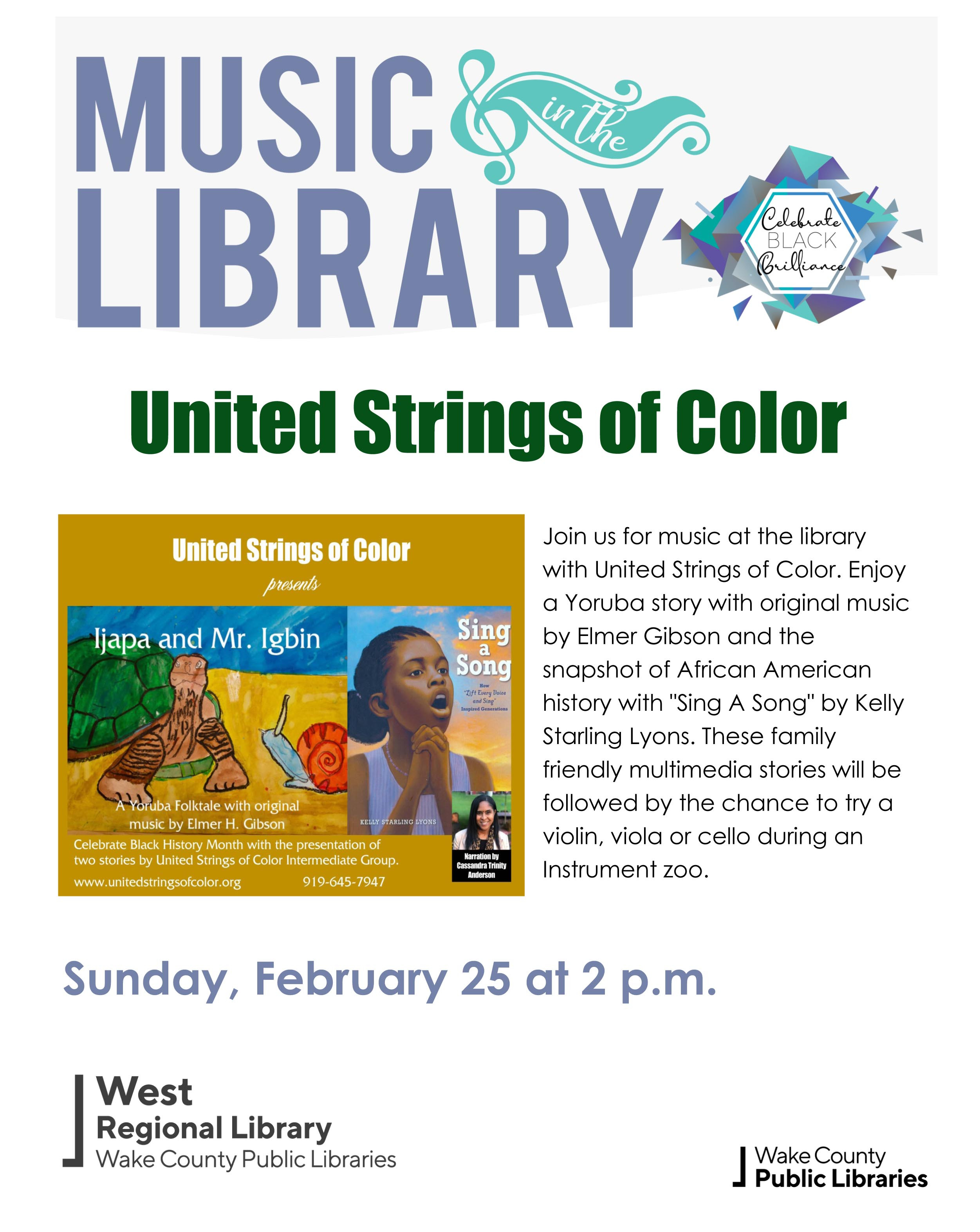 Music in the Library - Black History Month | UnitedStringsofColor