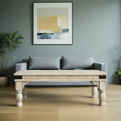 The Sanjivani Rustic White Coffee Table | The Jodhpore