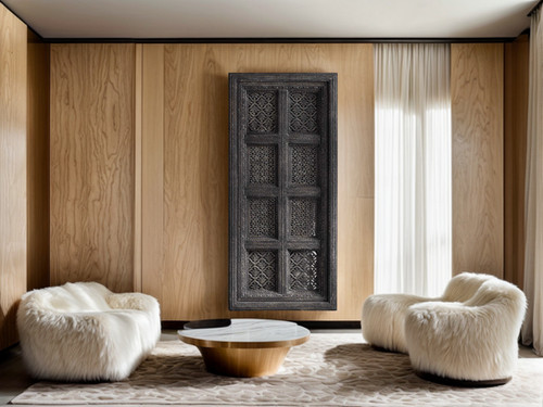 The Tvashtr Rustic Black Jaali Wall Panel – Buy Now