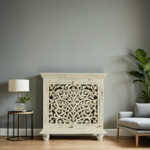 Shop The Kuveni Distressed White Cabinet | The Jodhpore
