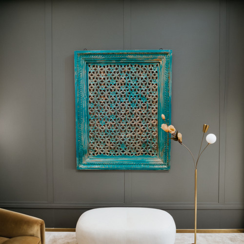 The Raag Rustic Wooden Jaali Wall Panel | The Jodhpore