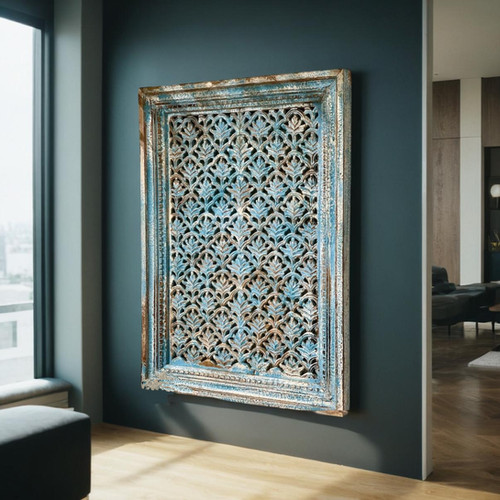 The Jhanki Mahal Rustic Jaali Wall Panel | Rasa Maison