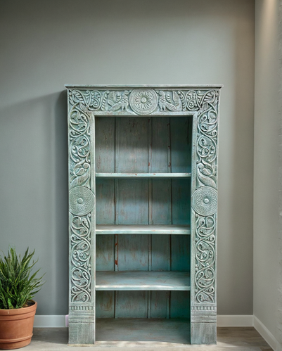 The Prasena Rustic Wooden Display Shelf | The Jodhpore