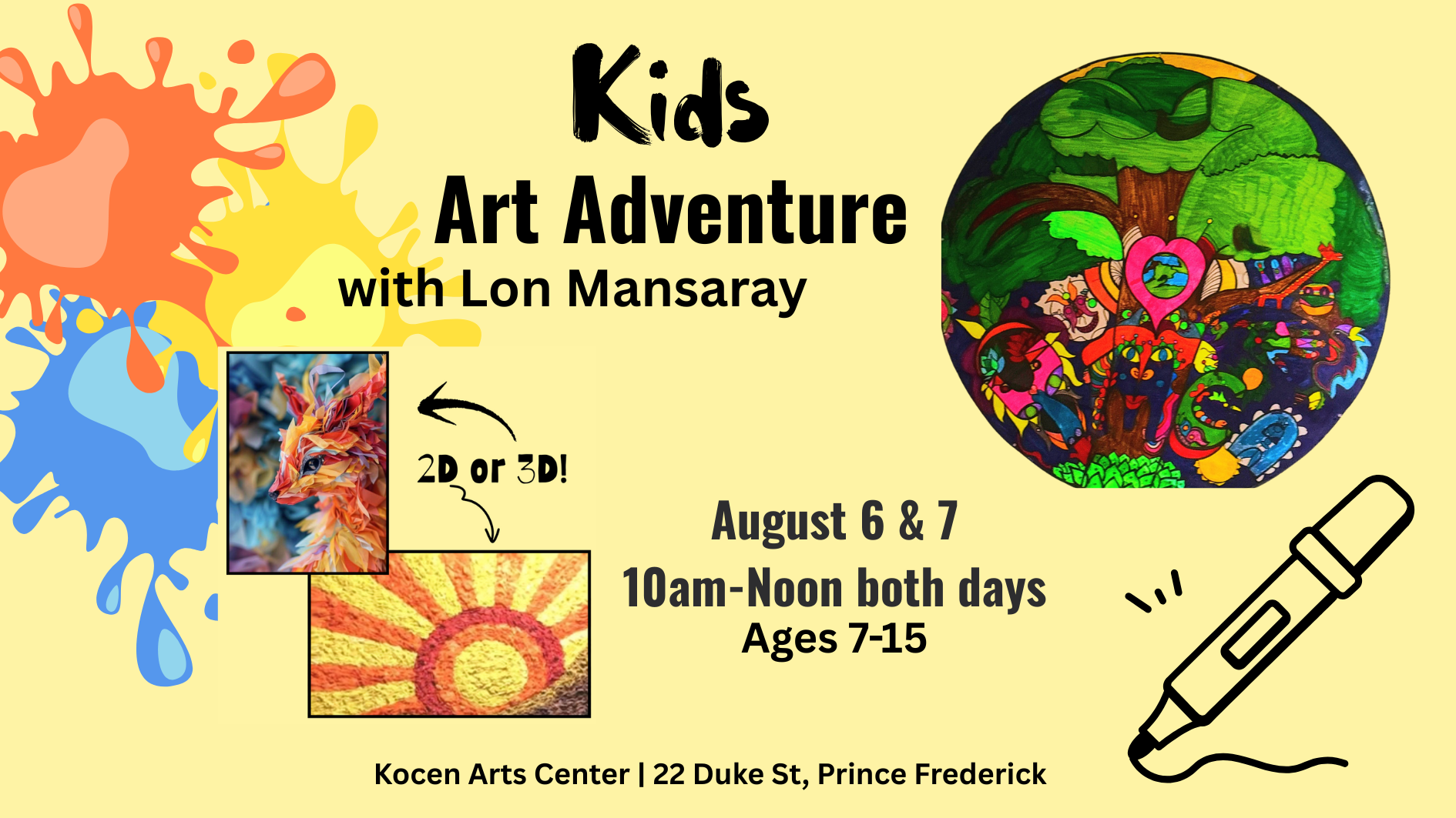Kids 2-Day Art Adventure | Calvert Arts Council