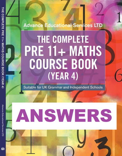 ANSWERS- The Complete Pre 11+ Maths Course book | advanceeducation