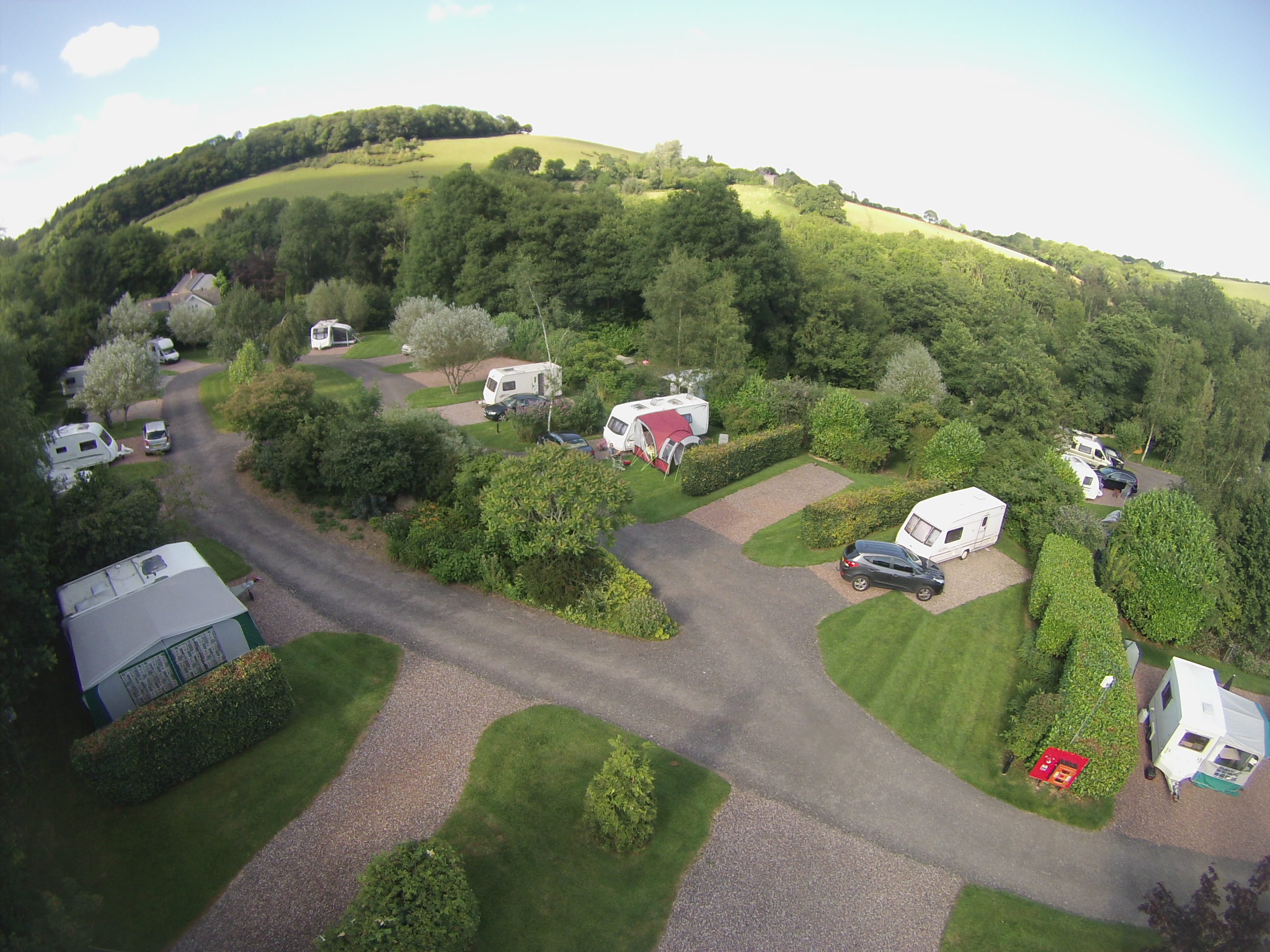 Aerial view of caravan park | Waterrow Touring Park | Somerset