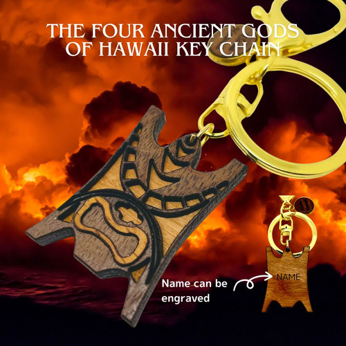 The Four Ancient Gods of Hawaii Key Chain | ALOHA CREATION CLUB