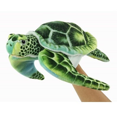 Hansa Green Sea Turtle Hand Puppet | Zoo Monkeys