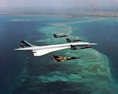 Supersonic Concorde Flies in Formation Flight with Fighter Jets ...